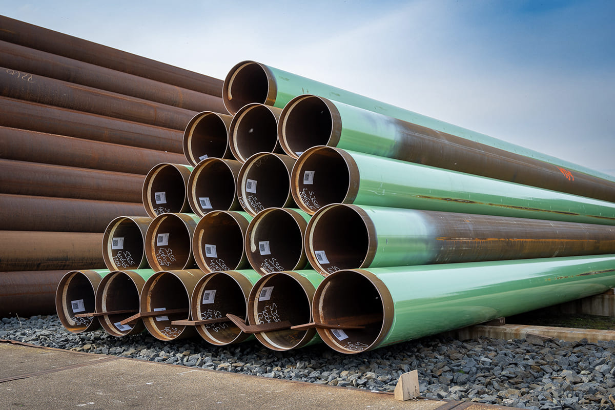 Grundierte Stahlrohre Ø 406,4 x 5,00 mm | Solines GmbH